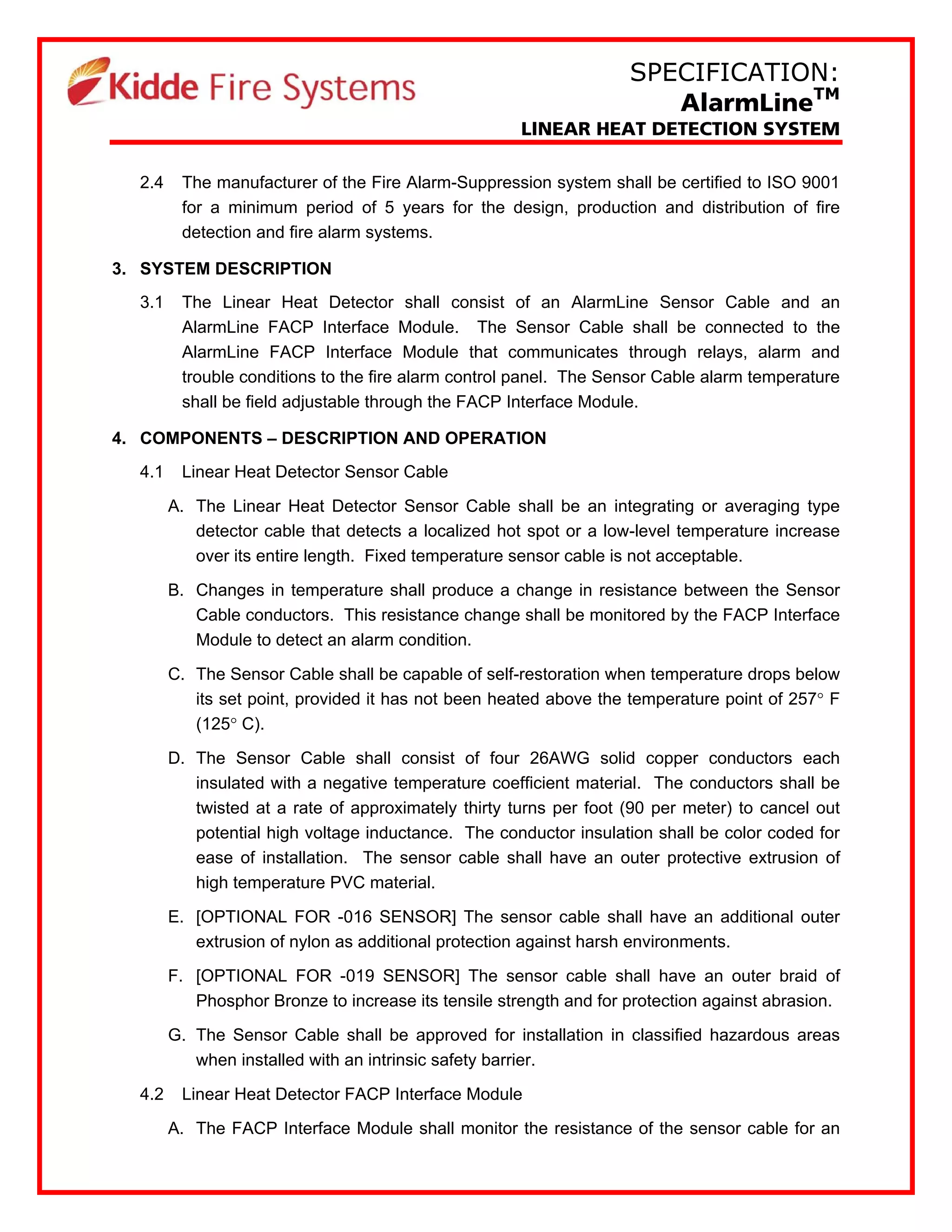 Linear heat detection_spec | PDF