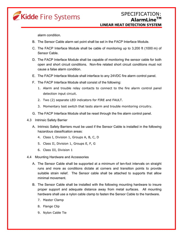 Linear heat detection_spec | PDF