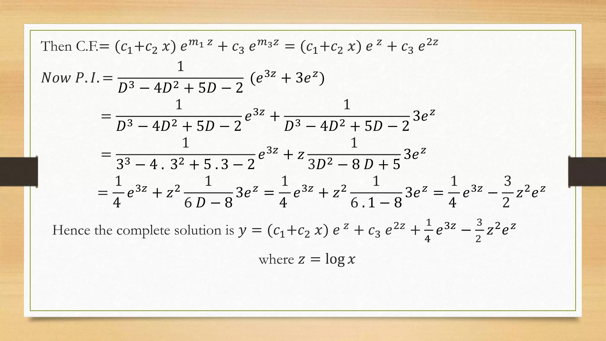 Homogeneous Linear Differential Equations | PPTX