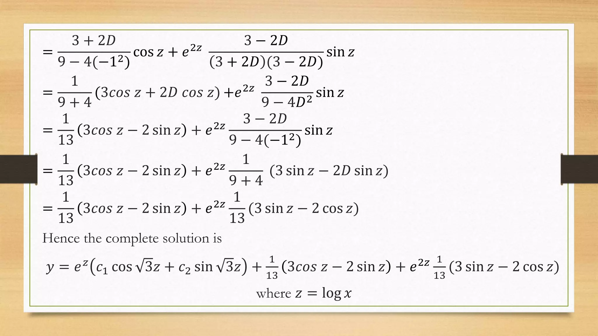 Homogeneous Linear Differential Equations | PPTX