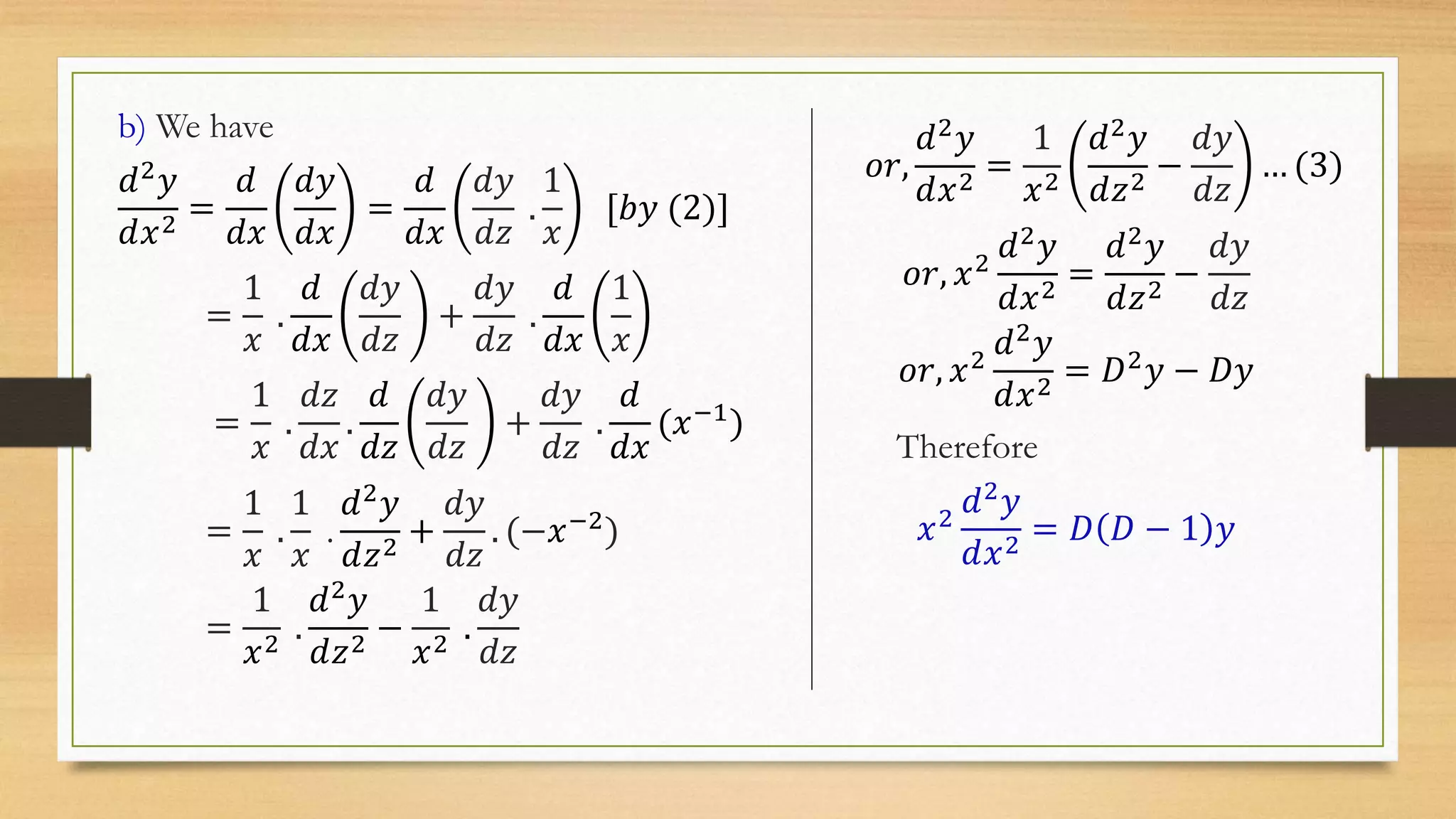 Homogeneous Linear Differential Equations | PPTX