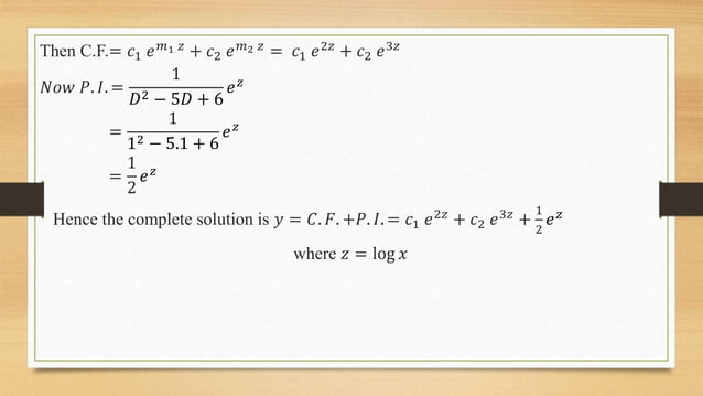 Homogeneous Linear Differential Equations | PPTX