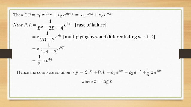 Homogeneous Linear Differential Equations | PPTX