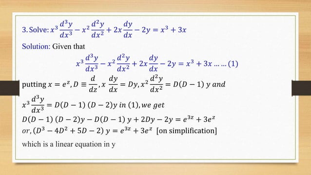 Homogeneous Linear Differential Equations | PPTX