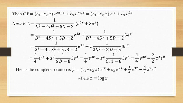 Homogeneous Linear Differential Equations | PPTX