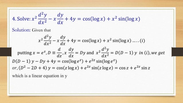 Homogeneous Linear Differential Equations | PPTX