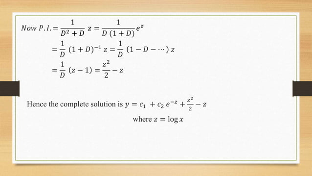 Homogeneous Linear Differential Equations | PPTX