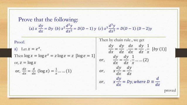 Homogeneous Linear Differential Equations | PPTX