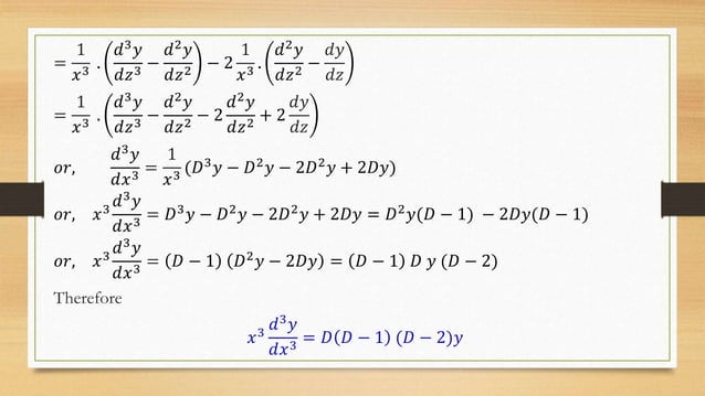 Homogeneous Linear Differential Equations | PPTX