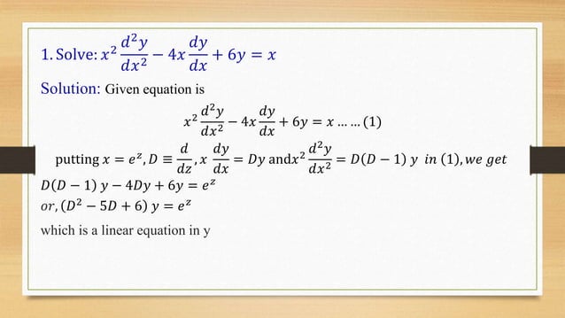 Homogeneous Linear Differential Equations | PPTX
