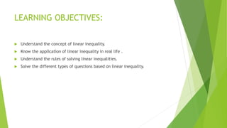 Linear ineq.pptx linear inequalities presentation | PPTX