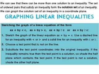 Linear inequalities | PPTX