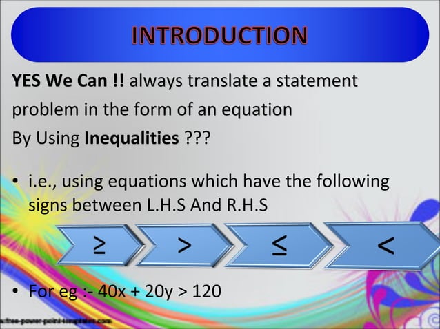 CBSE Class XI Maths Linear inequalities | PPT