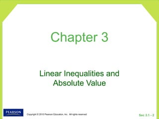 Linear Inequalities .ppt