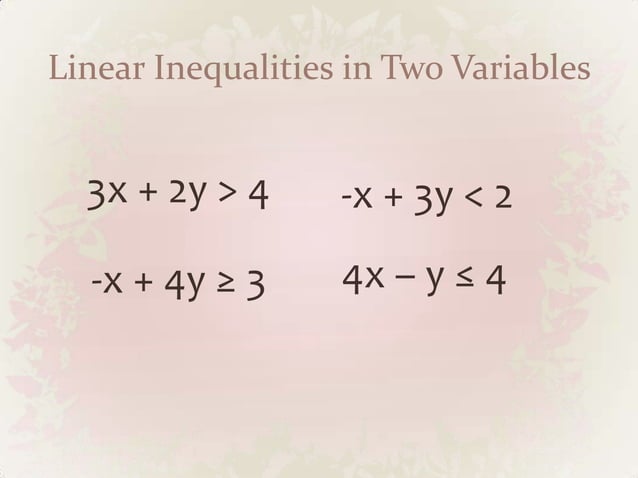 Linear inequalities in two variables | PPTX