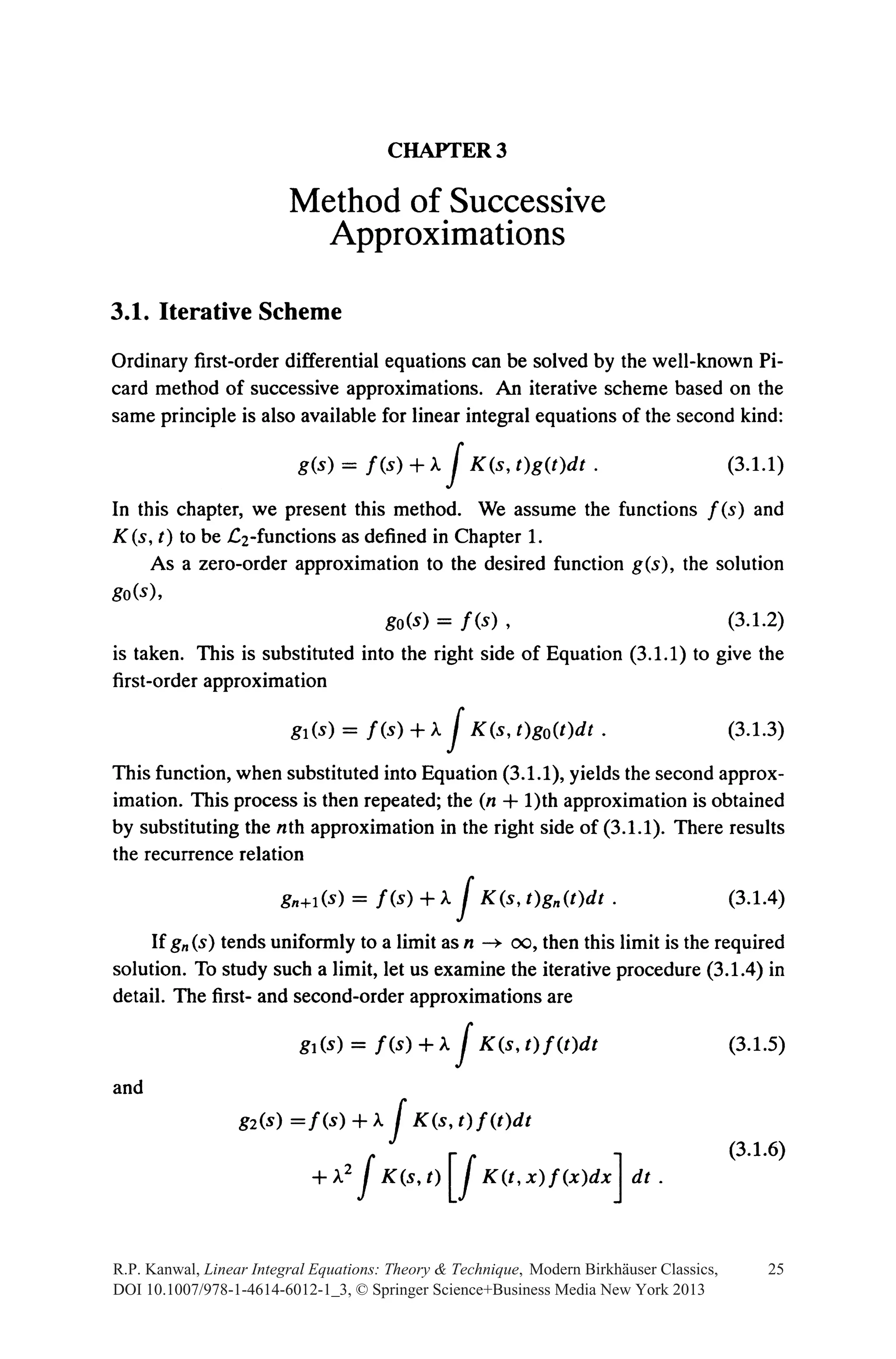 Linear integral equations | PDF