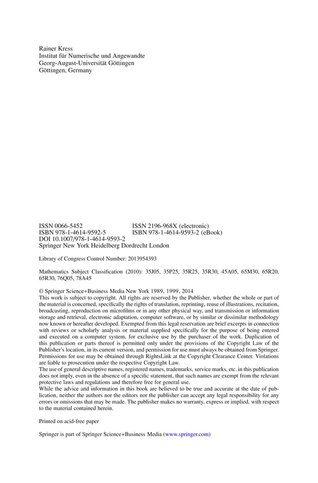 Linear integral equations -rainer kress | PDF | Physics | Science