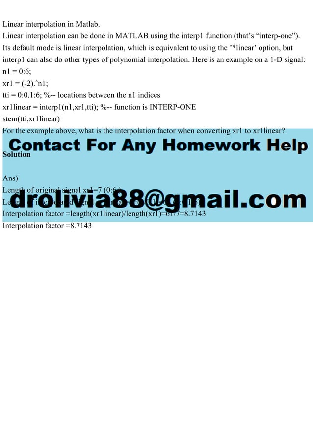 Linear interpolation in Matlab.Linear interpolation can be done in.pdf