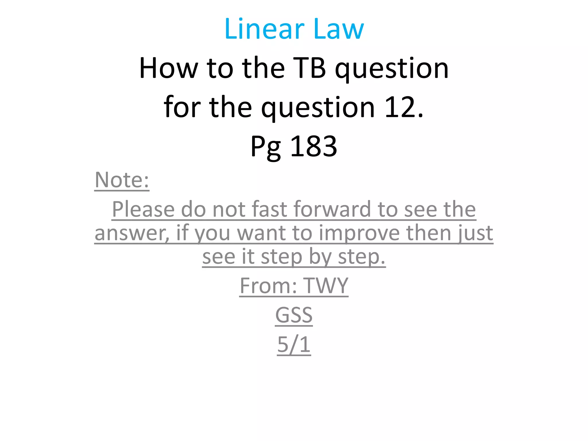 Linear law | PPTX