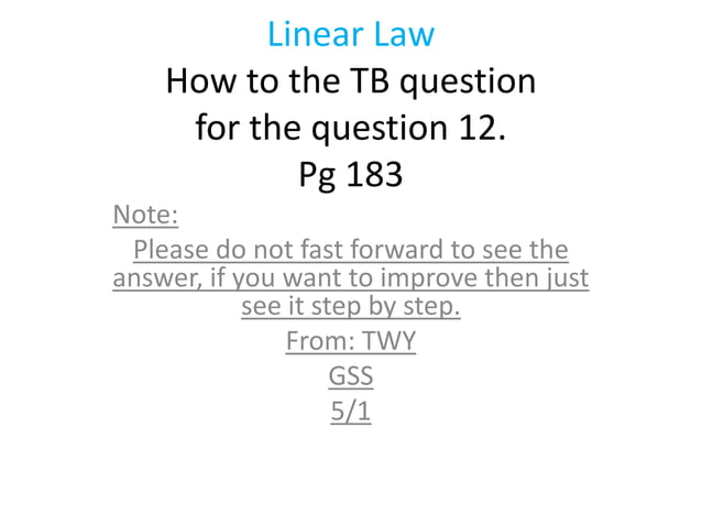 Linear law | PPTX | Physics | Science