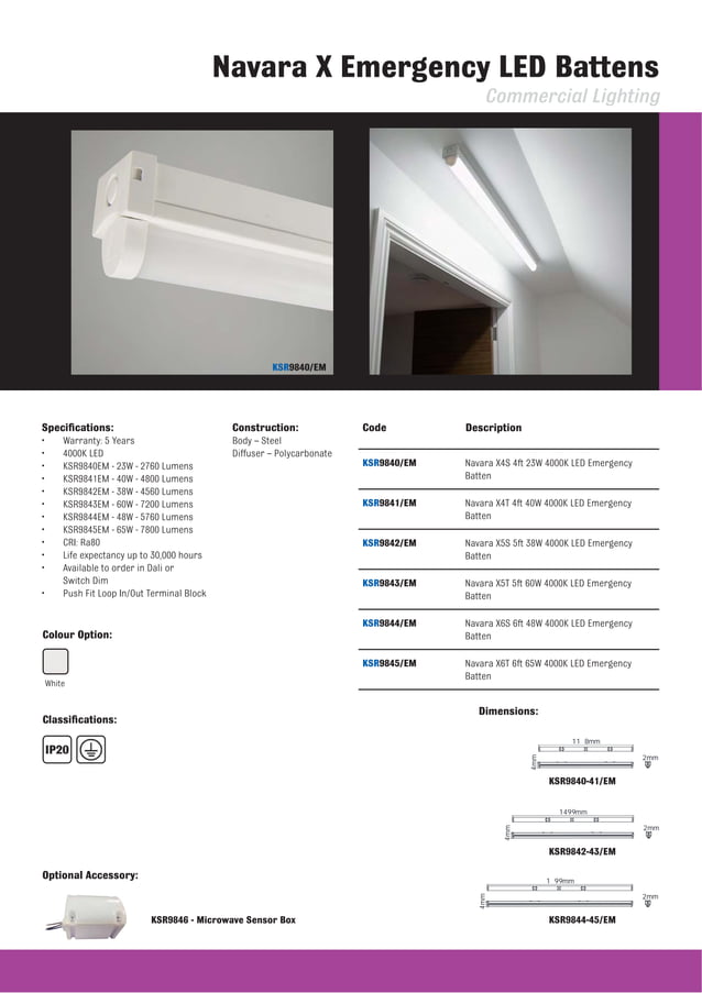 Linear LED Battens for Commercial Use | PDF
