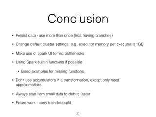 Implementation of linear regression and logistic regression on Spark | PDF