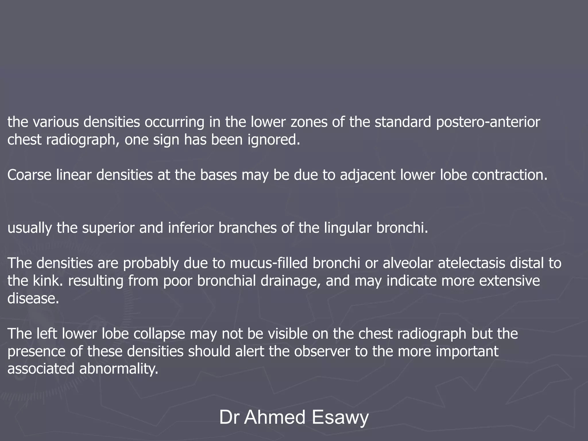Linear lung density x ray Dr Ahmed Esawy | PDF
