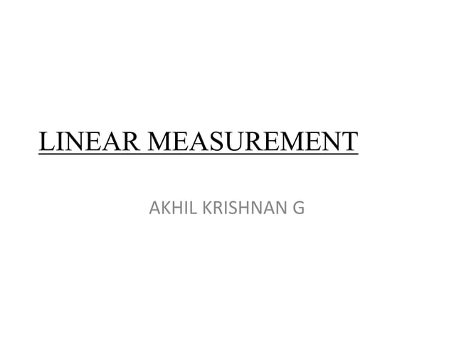 Linear measurement | PPT
