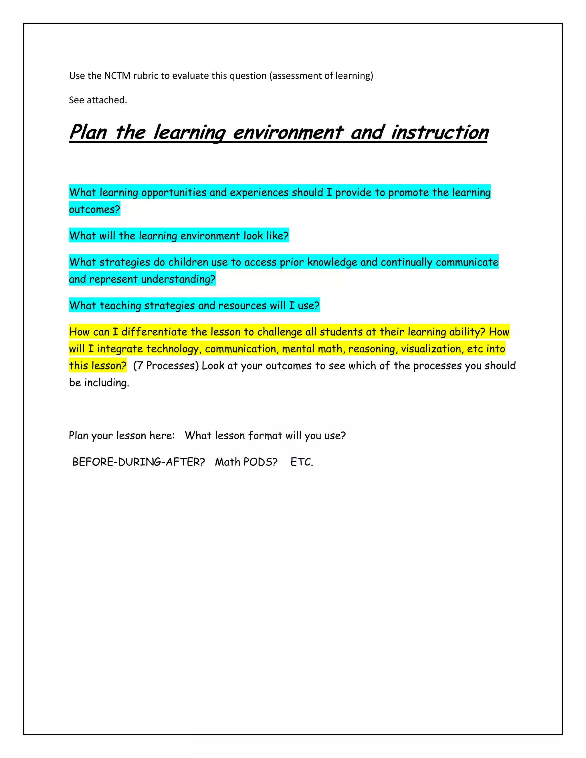 Linear measurement lessons | DOCX
