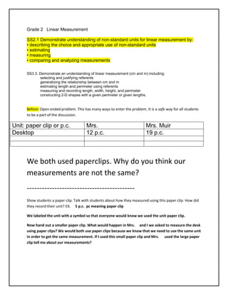 Linear measurement lessons | DOCX