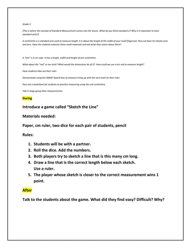 Linear measurement lessons | DOCX