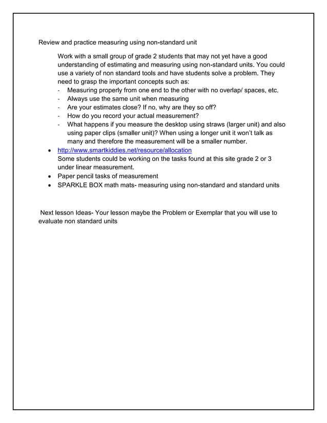 Linear measurement lessons | DOCX