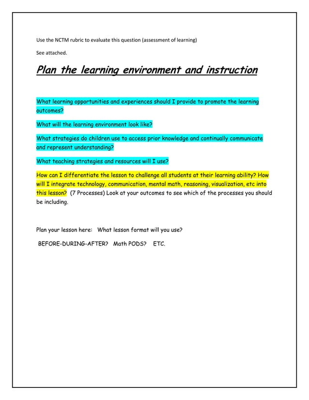 Linear measurement lessons | DOCX