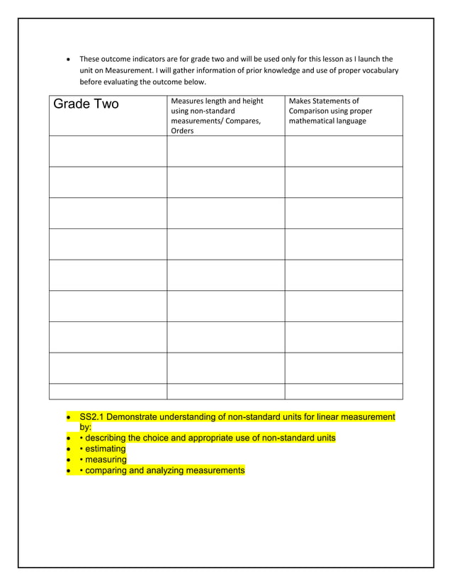 Linear measurement lessons | DOCX