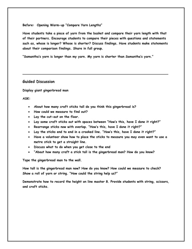 Linear measurement lessons | DOCX