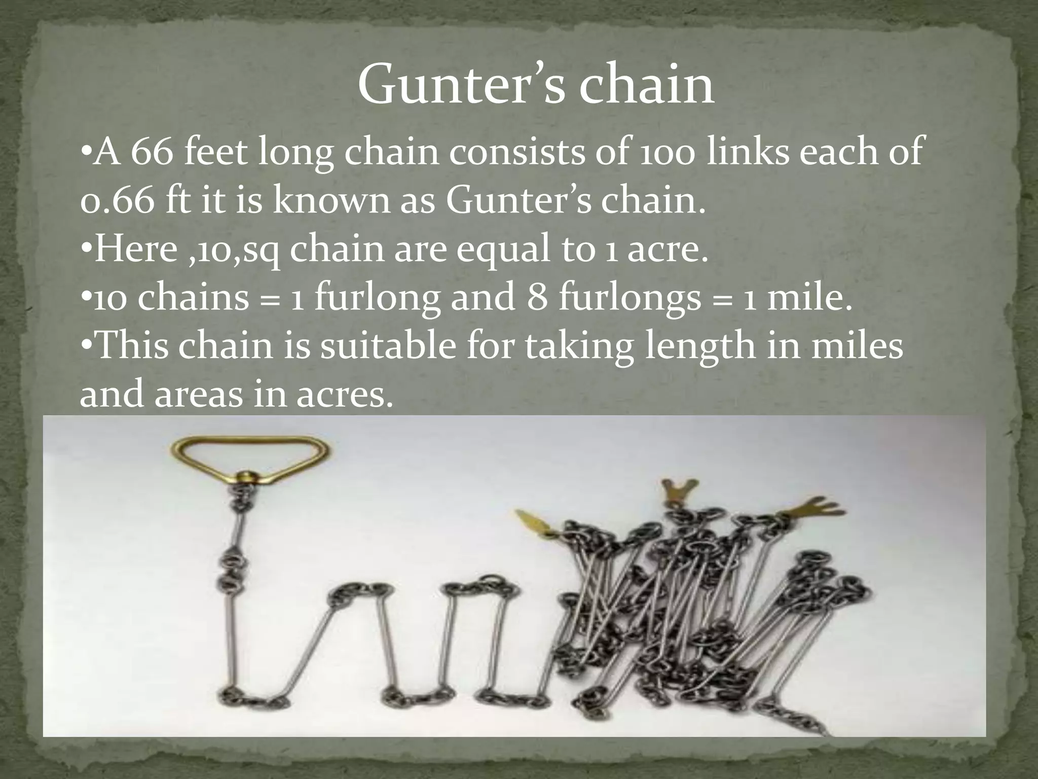 Linear measurement for surveying by chaining | PPTX