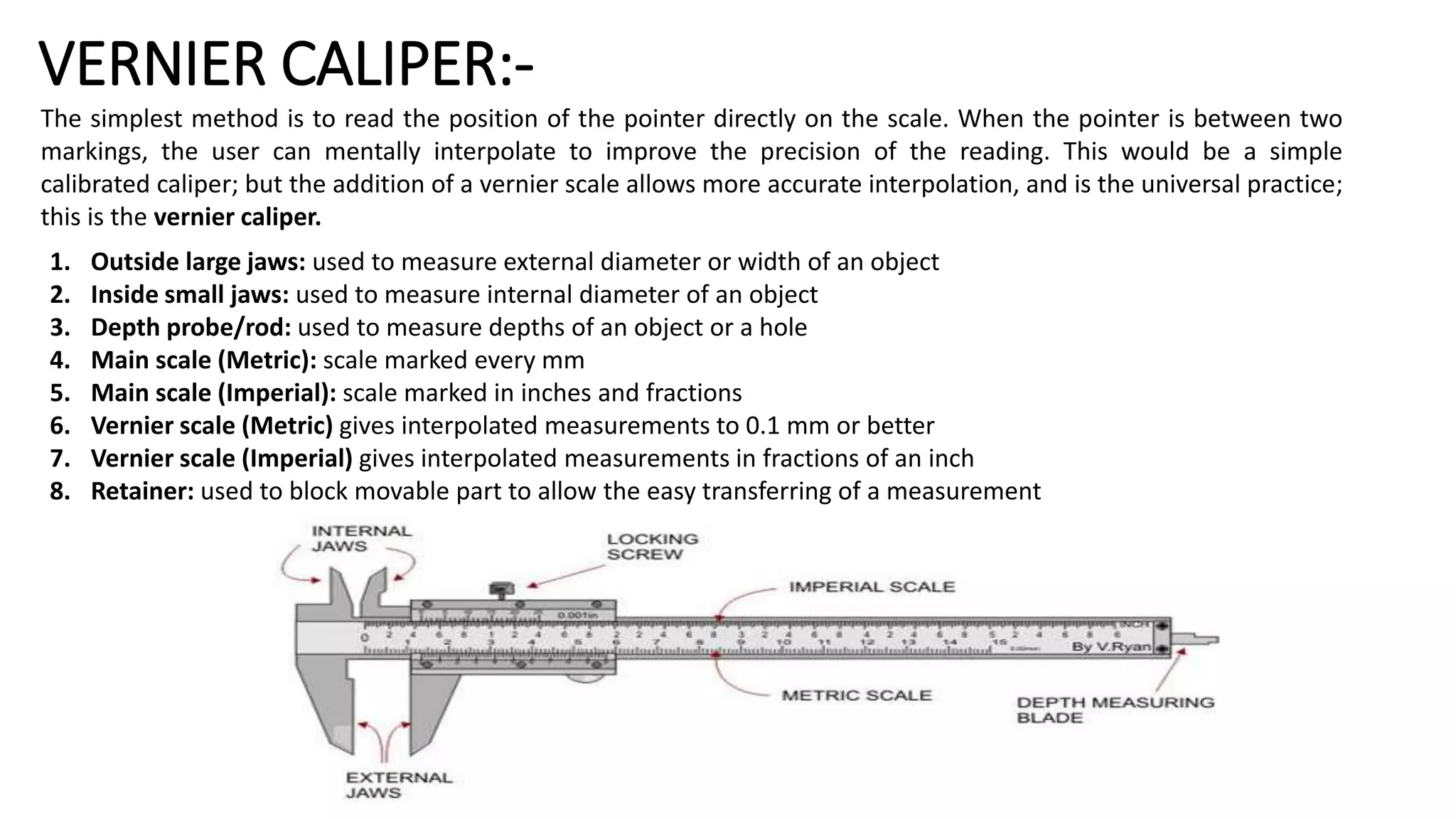 Linear measurements vernier and micro meter | PPTX