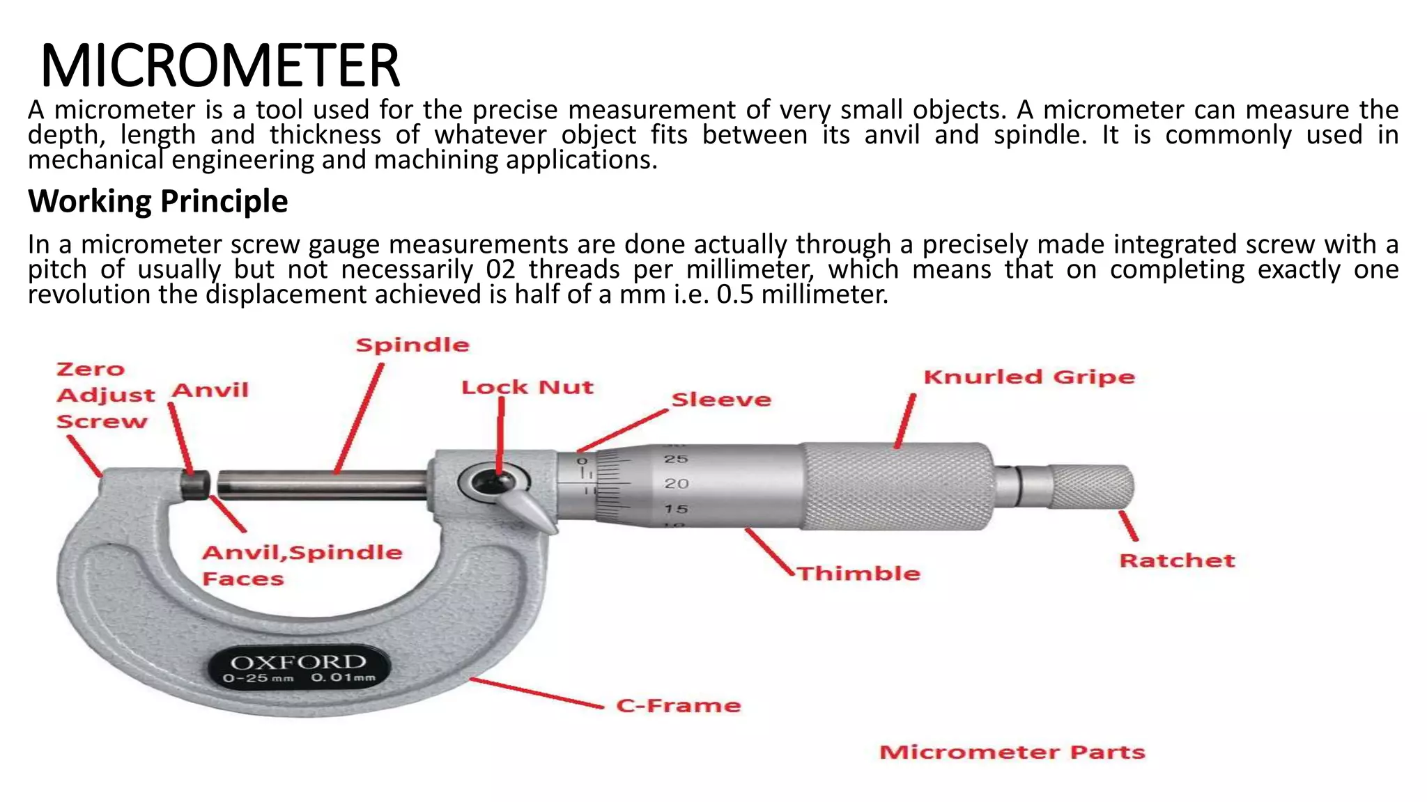 Linear measurements vernier and micro meter | PPTX