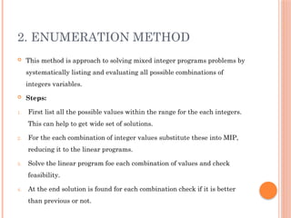 Linear mixed integer programs for chemical engineering | PPTX | Programming Languages | Computing