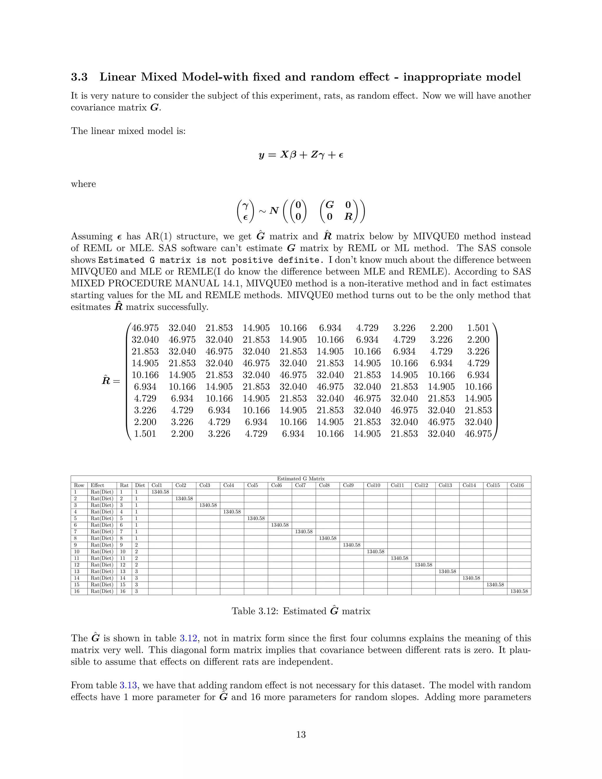 Linear mixed model-writing sample | PDF