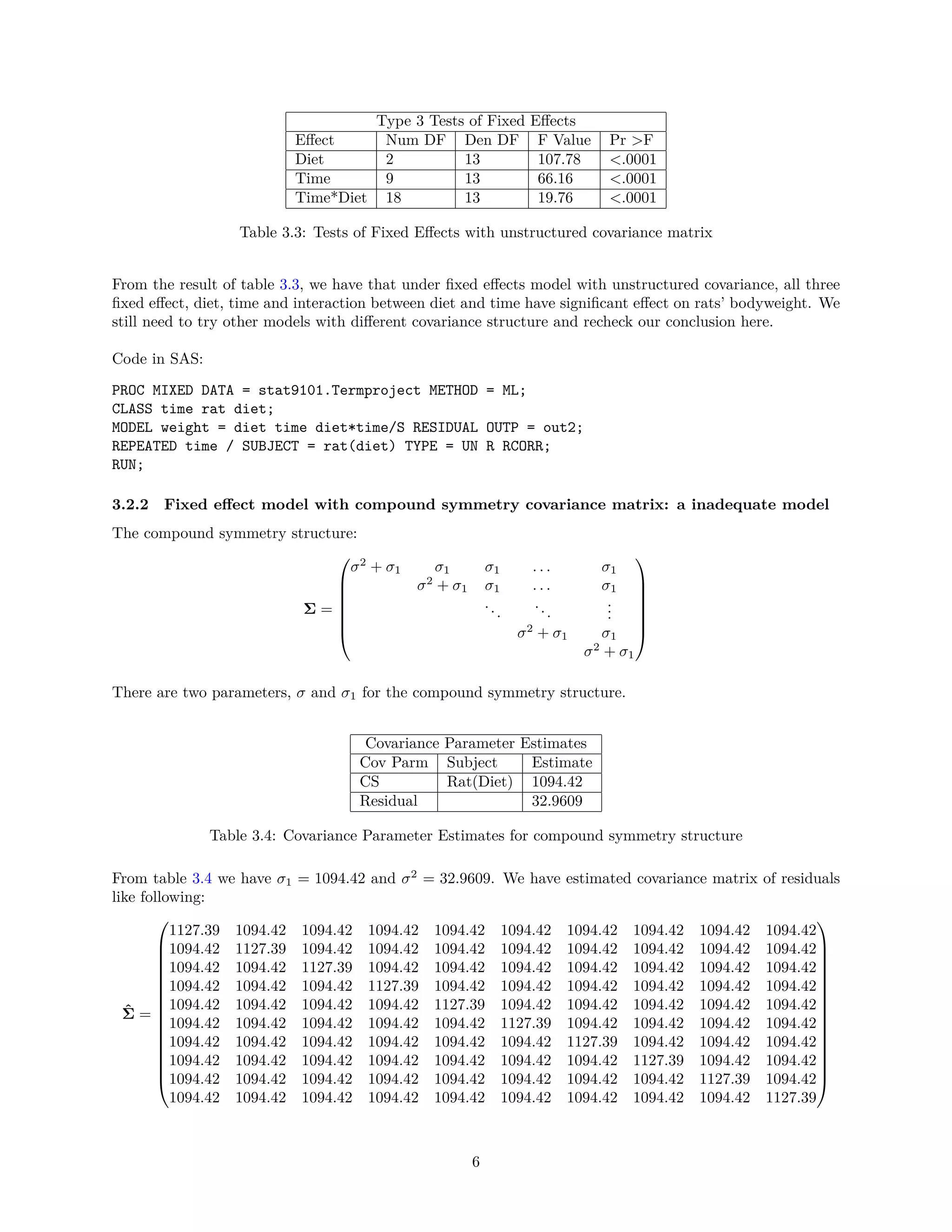 Linear mixed model-writing sample | PDF