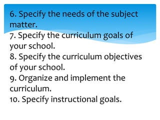 Linear model of curriculum development | PPTX