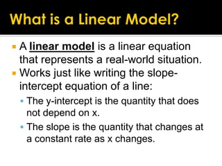 Linear models | PPTX