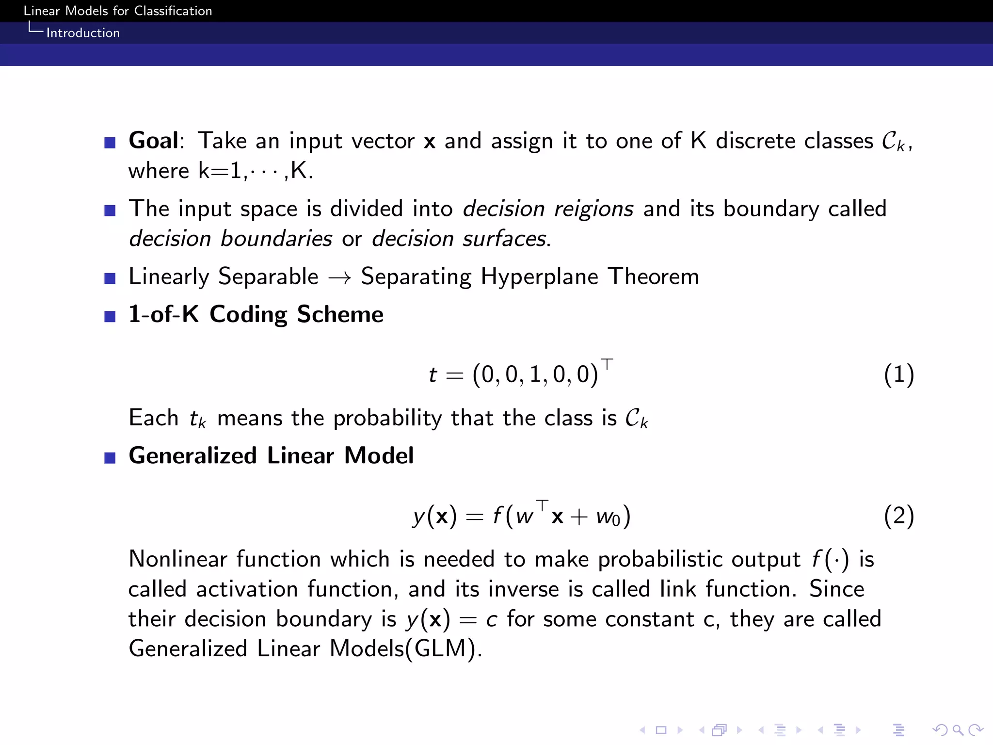 Linear models for classification | PDF