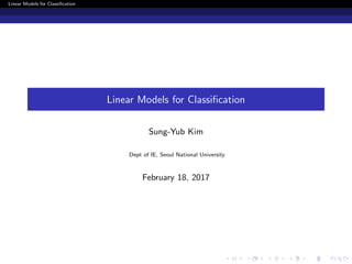 Linear models for classification | PDF