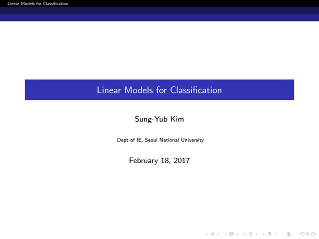 Linear models for classification | PDF | Technology & Computing