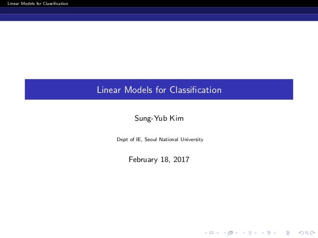 Linear Models For Classification