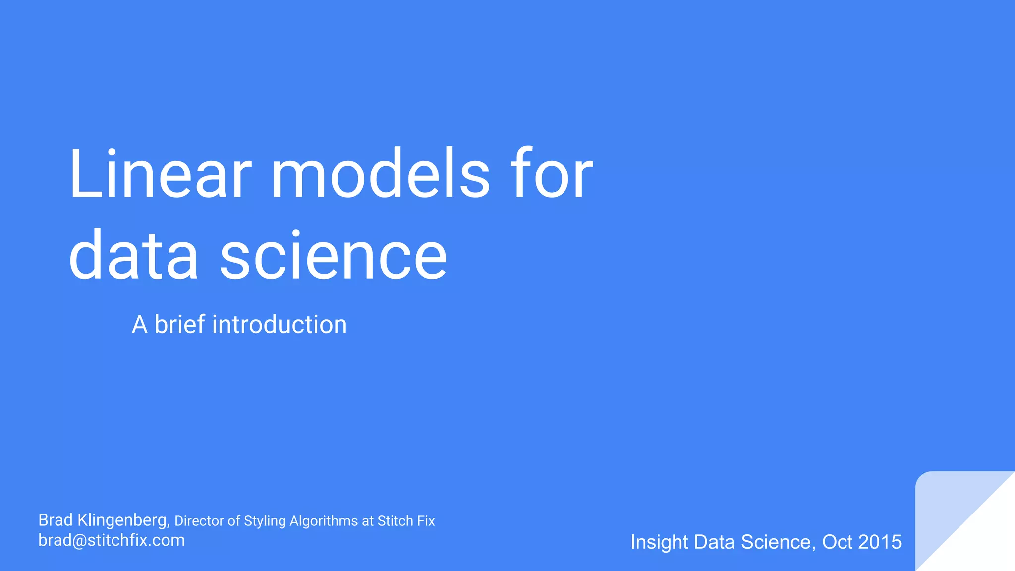 Linear Models For Data Science Pdf Physics Science