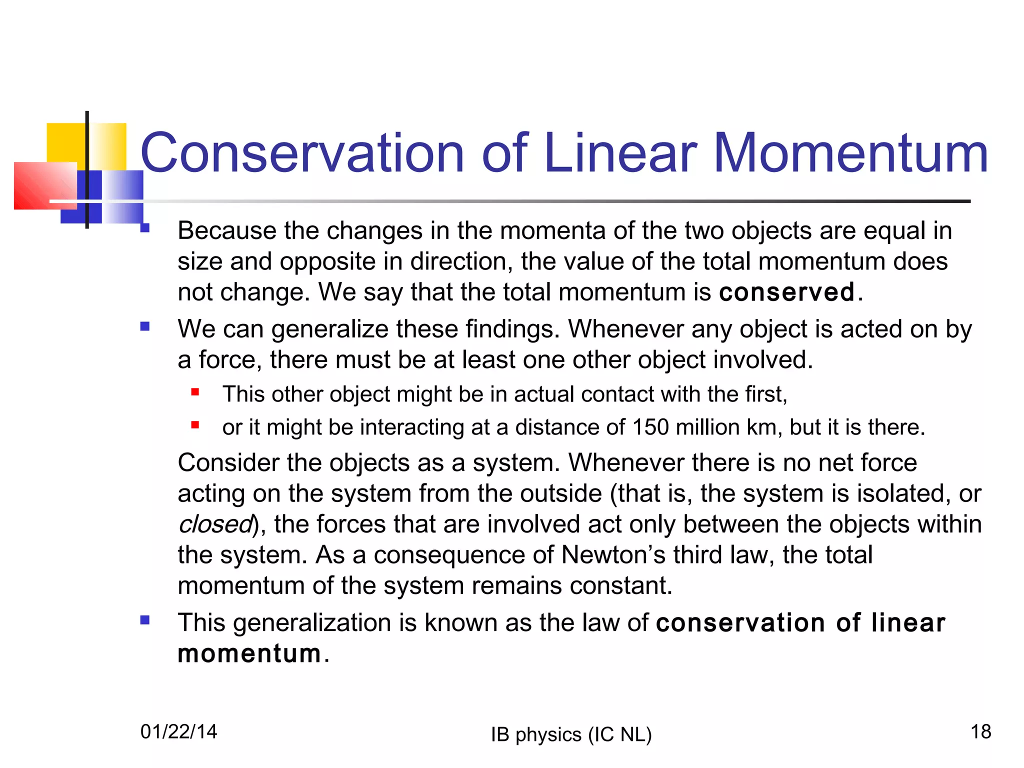 Linear momentum and collisions | PPT