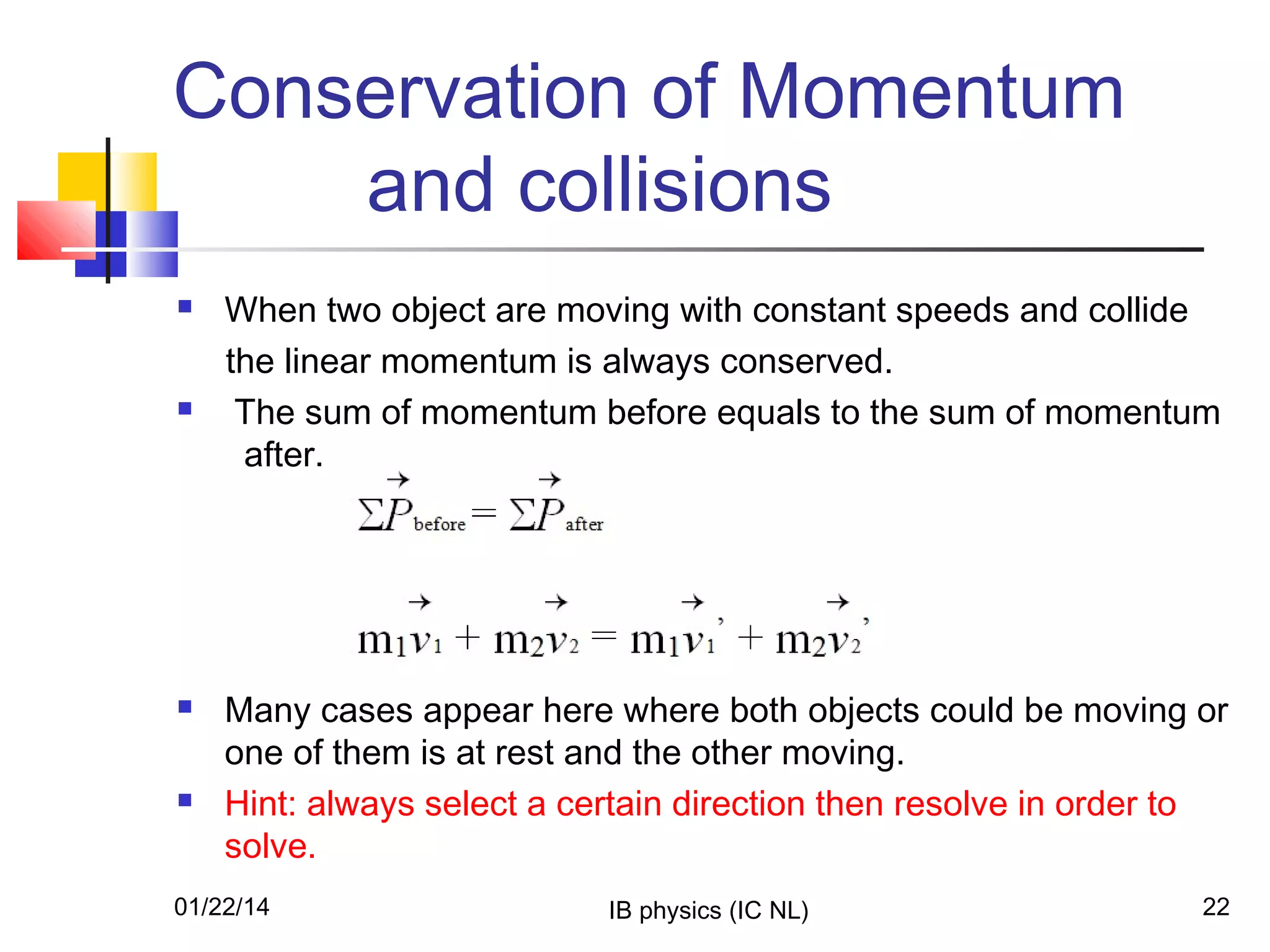 Linear momentum and collisions | PPT